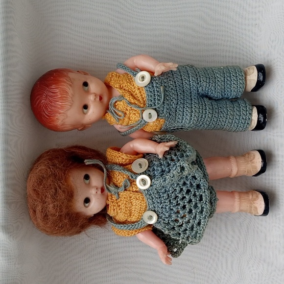 Knickerbocker | Accents | Collectible Vintage Set Of 2 Girl Boy Doll ...